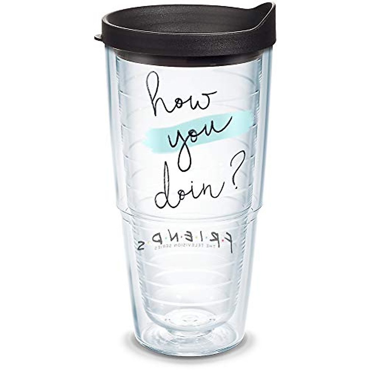 Tervis Friends - How You Doin' Made in USA Double Walled Insulated Tumbler Travel Cup Keeps Drinks Cold & Hot, 24oz, Classic