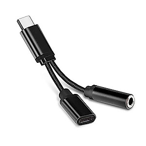 Kingjinglo USB C to 3.5 Mm Headphone Jack Adapter Compatible with Type C to Headphone Auxiliary Cable Digital Audio Converter Type-c Adapter Cable