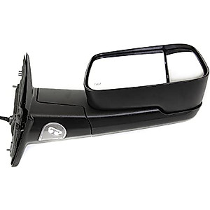 Garage-Pro Mirror Compatible with 2013-2018 Ram 1500, 2500, 2012-2018 3500, 2019-2021 1500 Classic, Passenger Side Textured Black Heated Manual Folding