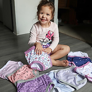 BIG ELEPHANT Potty Training Underwear, 100% Cotton Absorbent Unisex Toddler Pee Pants for Boys & Girls (Floral Series, 10-Pack, 2T)