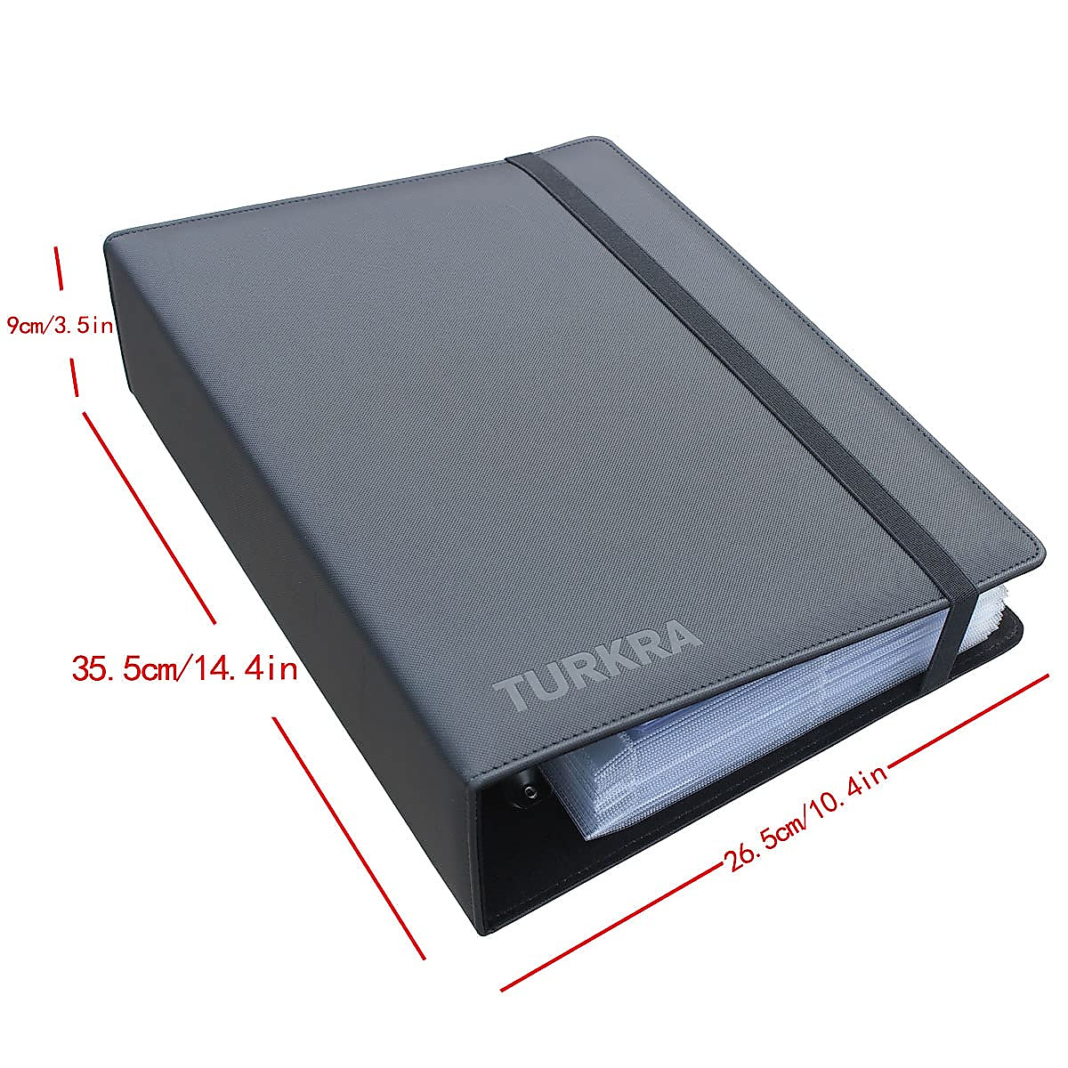 TURKRA Toploaders Binder with 25 Pages, 3-Ring Top Loaders Holder Album Holds 150 3" x 4" Standard Toploaders Hard Holders(Black)