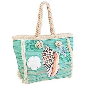 Sun 'N' Sand Cabarita Point Fringe Beach Shoulder Tote Green