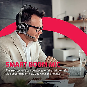 Plantronics Poly Voyager Focus 2 UC, Bluetooth Stereo Headset with Charge Stand, USB-A for Teams, Connects to Deskphone, PC/Mac, Smartphone - Global Teck Bundle w/Microfiber Cloth