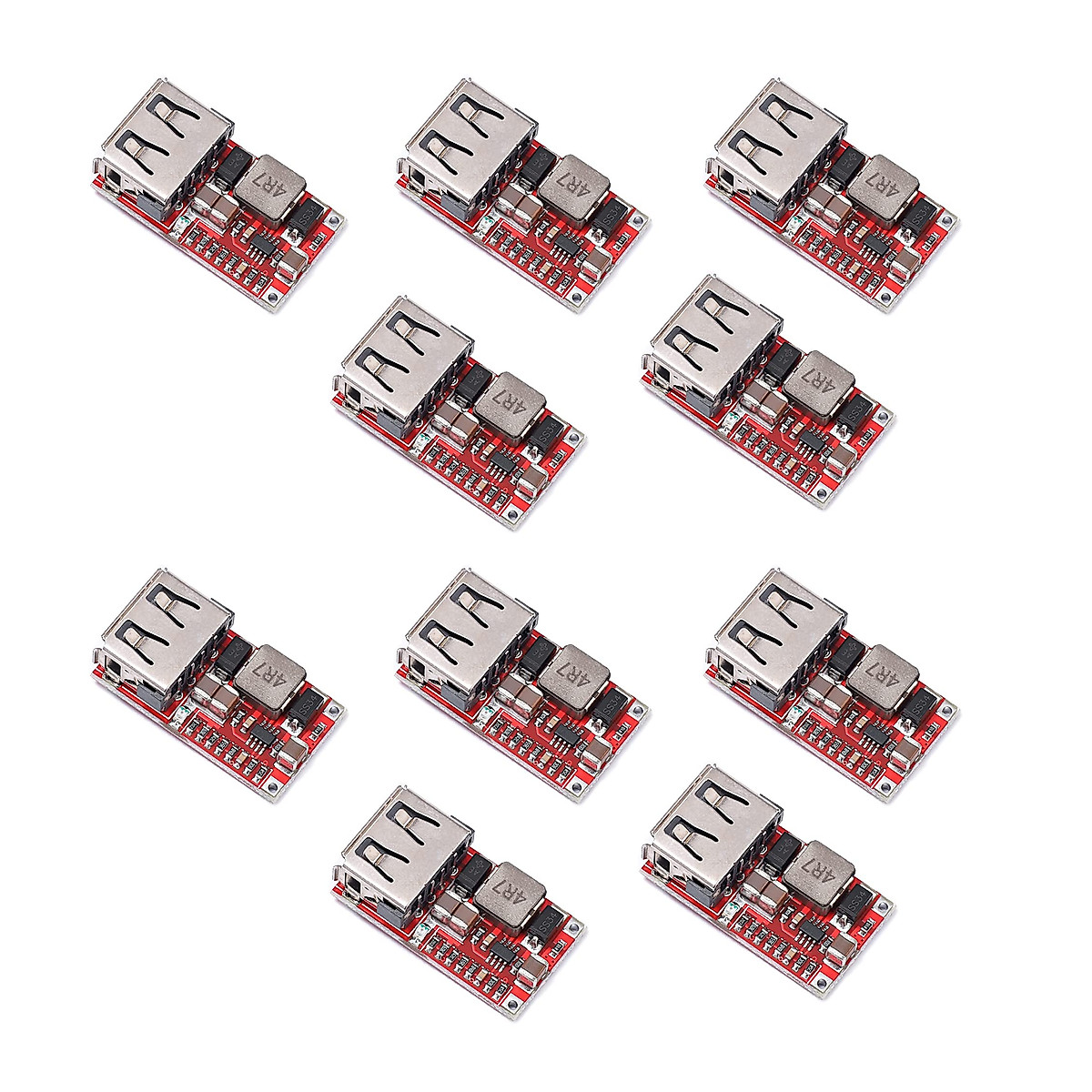 Teyleten Robot DC-DC Buck Converter USB Car Charger Step Down Module 6-24V 12V/24V to 5V 3A Power Supply Module Efficiency 97.5% 10pcs