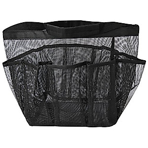 eoocvt Mesh Shower Caddy, 8 Pockets Quick Dry Hanging Toiletry Tote Bag for Bathroom Shower Organizer Accessories (Black)
