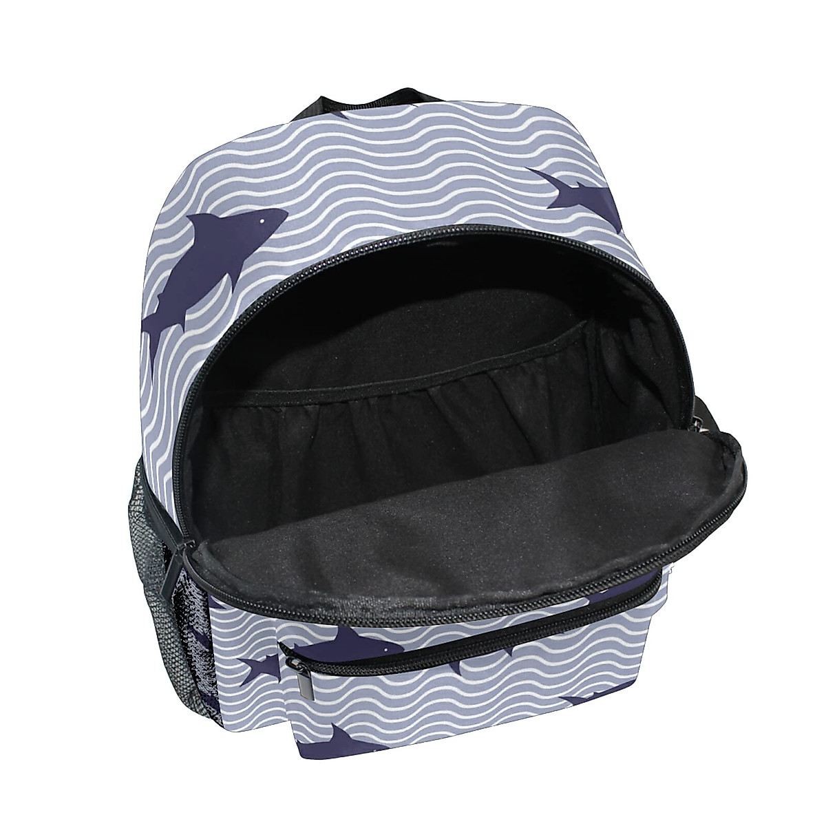 GEDAKO Kids Backpack School Bookbag Rucksuck Color for Toddler Elementary Boy Girls Students Age 3-7 (Stripes Waves Sharks)…