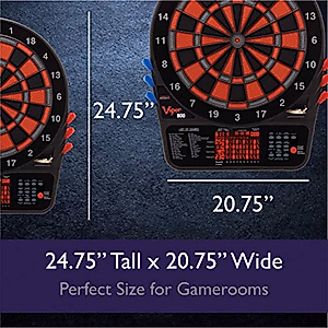 Viper by GLD Products 800 Regulation Size Electronic Dartboard, Featuring 57 Game options for up to 16 players, Enhanced Scoring Experience with Ultra-Thin Spider, and Top Quality Segments to Reduce Bounce Outs, Black