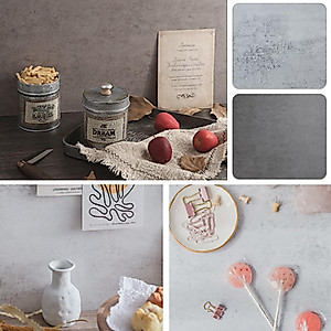 EOAJAFOU 5PCS Double Sided 10 Patterns Photography Backdrop Boards, 16x16 Inch Waterproof Background Surface with 4 Brackets, Cement Marble Wood Brick Texture Backdrop for Food Jewelry Shooting