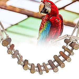 Birds Wood Ladder Toy, Multifunction Pet Birds Wood Ladder Bridge Toy Birds Swing Bridge Training Toys for Lovebirds Parakeets Parrots African Grey Cockatiel