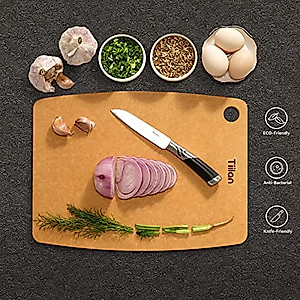 Tiilan Wood Fiber Cutting Board - Dishwasher Safe, Natural Color, 11.7 x 8.4 Inch