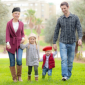 4 Pieces Toddler Wool Beret Warm Kids Beret Classic French Beret Hat for Girls