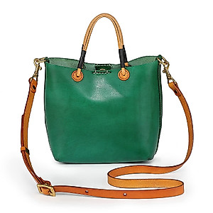 OLD TREND Genuine Leather Outwest Mini Tote Bag (Green)