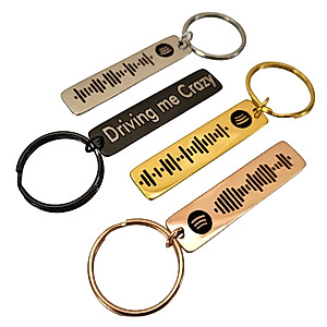 NationInFashion Spotify Code Custom Music Code Keyring Spotify Keychain Personalized Keycring Both side Engraving for Him Her Women Men Best Friends Mom Dad Sister Brother