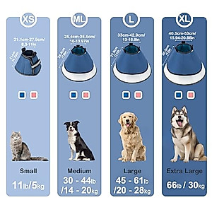 EvcgoX Soft Dog Cone,Cone Collar for Dogs,Cats After Surgery to Stop Licking,Dog Cone Alternative with Deep Plastic Collar Protect Wounds Better,L Size Blue