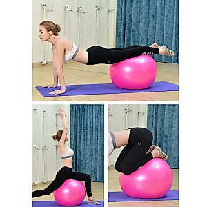 WeTest Upgraded Thickening Total Body Balance Ball Kit - Includes Anti-Burst Stability Exercise Yoga Ball, Workout Program - 26 inch Red