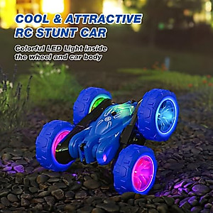 MaxTronic Remote Control Car, RC Cars All Terrain Off Road 4WD Double Sided Running RC Stunt Car, 360° Rotation & Flips RC Crawler Birthday Gift Toys for Boys & Girls Aged 4 5 6 7 8 9 10 11 12