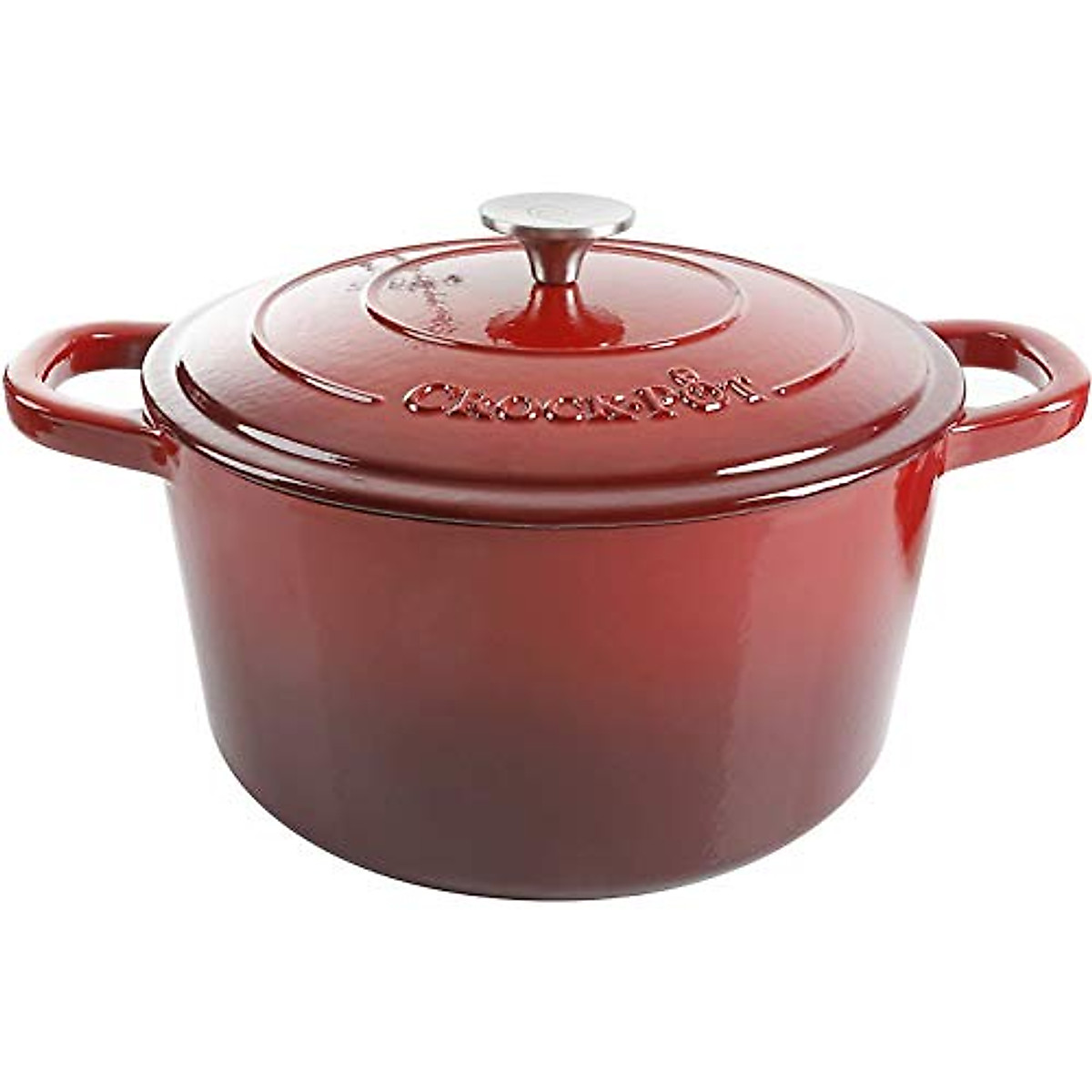 Crock-Pot Artisan Round Enameled Cast Iron Dutch Oven, 7-Quart, Scarlet Red