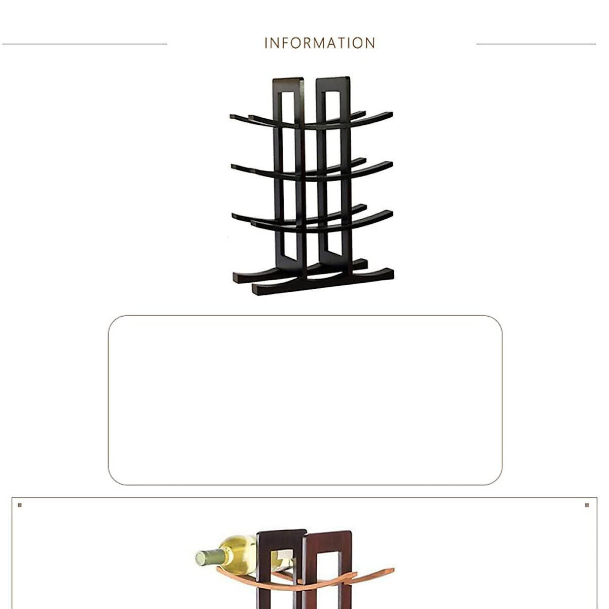 LIFKOME Black Display Tiered Cabinets Standing for Adornment Organizer Countertop Household Stand Free Home Wine Storage Bar Holder Great Rack Bottle Tabletop Wooden Red Shelf Bamboo