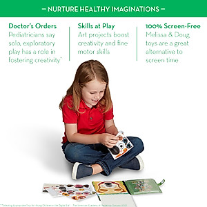 Melissa & Doug On the Go Make-a-Face Reusable Sticker Pad Travel Toy Activity Book – Pet Animals (10 Scenes, 65 Cling Stickers)