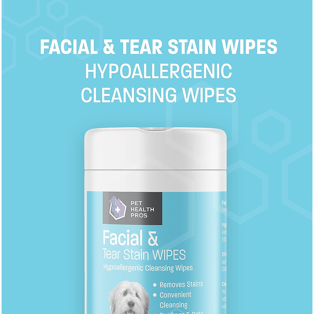 Pet Health Pros Dog Eye Wipes Tear Stain Remover for Dogs & Cats - Cat and Dog Tear Stain Remover Wipes - Cat Eye Wipes to Clean Tear Stains, Crust and Dirt - Fragrance Free Eye Wipes for Dogs - 60 ct