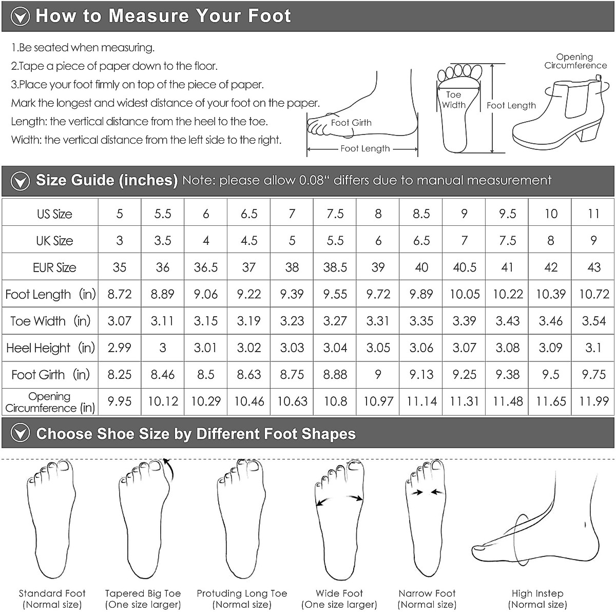 DREAM PAIRS Womens Black Chunky Heel Ankle Boots Platform Booties Size 7 B(M) US Z0EY-2, Black/2