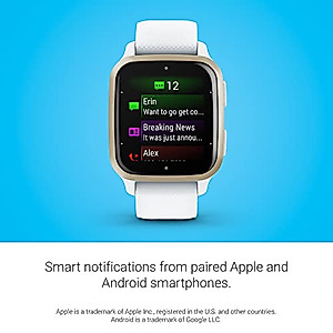 Garmin Venu® Sq 2 GPS Smartwatch, All-Day Health Monitoring, Long-Lasting Battery Life, AMOLED Display, Cream Gold and White