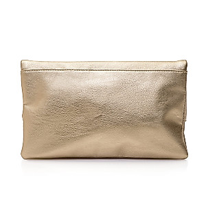 Solene Large Foldover Wristlet Clutch Crossbody Bag with Chain Strap -LP048(1-Gold-LP)