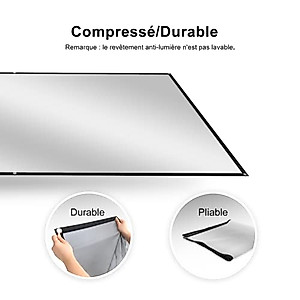 WEWATCH Light Rejecting Projector Screen, 120 inch Optical Layer Material Silver Gray Projection Movies Screen 16:9 HD Foldable Anti-Crease Portable for Home Theater Outdoor Indoor