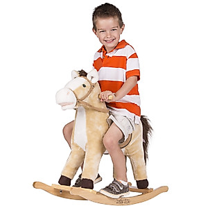 Rockin' Rider Derby Rocking Horse Ride on Beige, Large