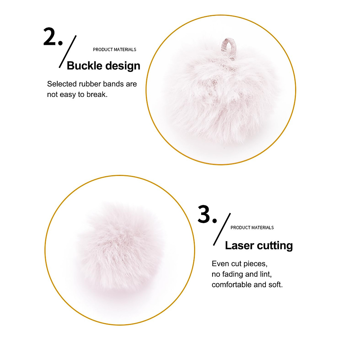 MIUPOO Craft Pom Pom Balls,Black Poms Costume Accessory, Pom pom Balls for Arts and DIY Creative Crafts Decorations,White,1.5 Inches,20 Pieces.