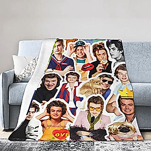 Blanket Joe Keery Steve Harrington Soft and Comfortable Warm Fleece Blanket for Sofa,Office Bed car Camp Couch Cozy Plush Throw Blankets Beach Blankets