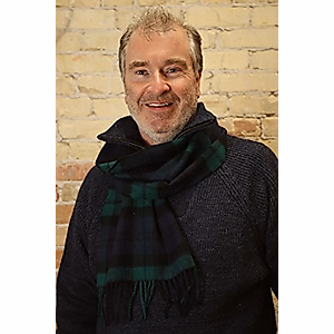 Biddy Murphy 100% Irish Lambswool Plaid Scarf, Soft & Warm, Celtic Tartan Pattern, Blackwatch