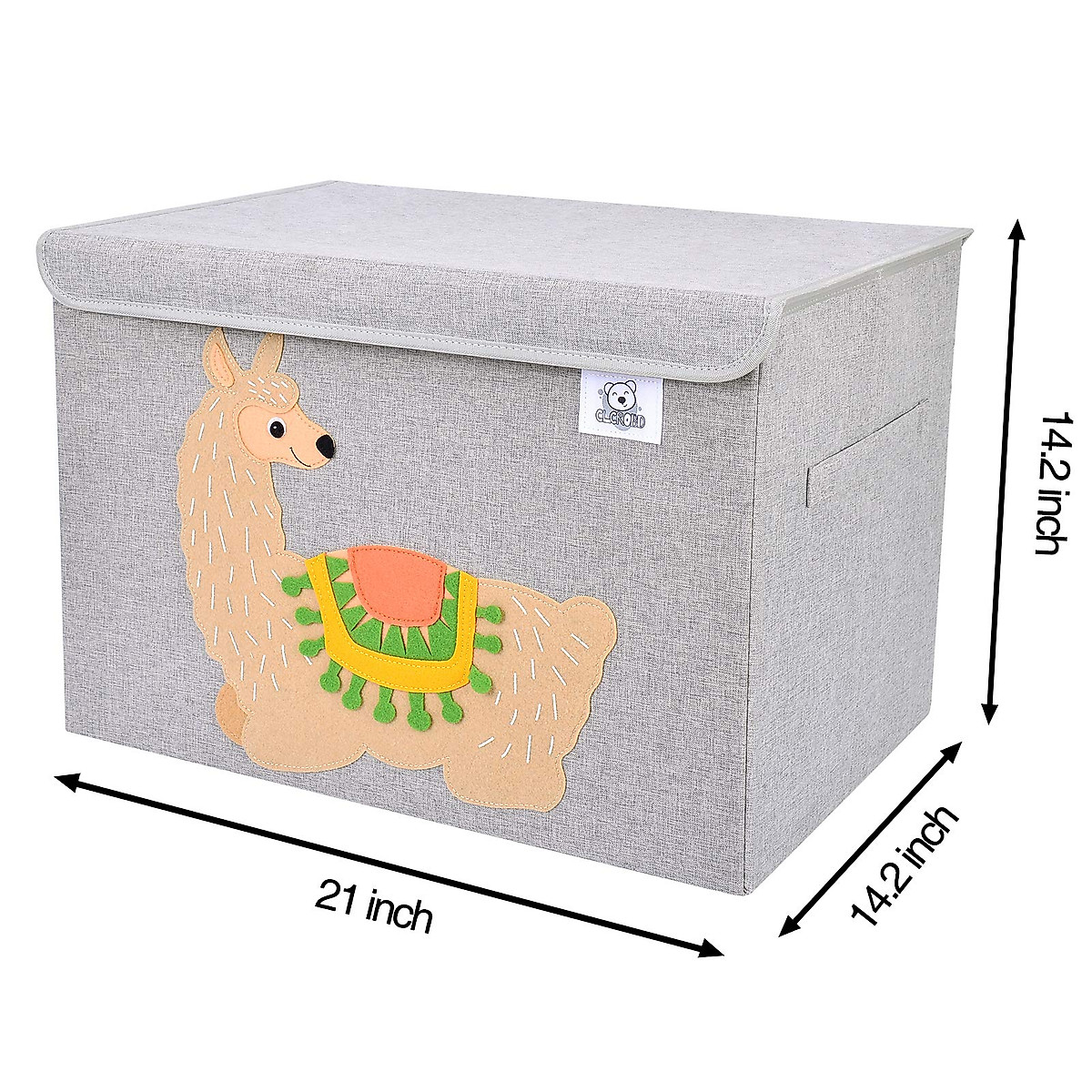 CLCROBD Foldable Large Kids Toy Chest with Flip-Top Lid, Collapsible Fabric Animal Toy Storage Organizer/Bin/Box/Basket/Trunk for Toddler, Children and Baby Nursery (Llama)