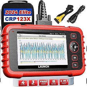 LAUNCH OBD2 Scanner CRP123X Elite Car Scanner,2024 Lifetime Free Online Update Diagnostic Scan Tool with SAS/Throttle Reset,ABS SRS Transmission Car Check Engine Code Reader,Auto VIN,Battery Test…