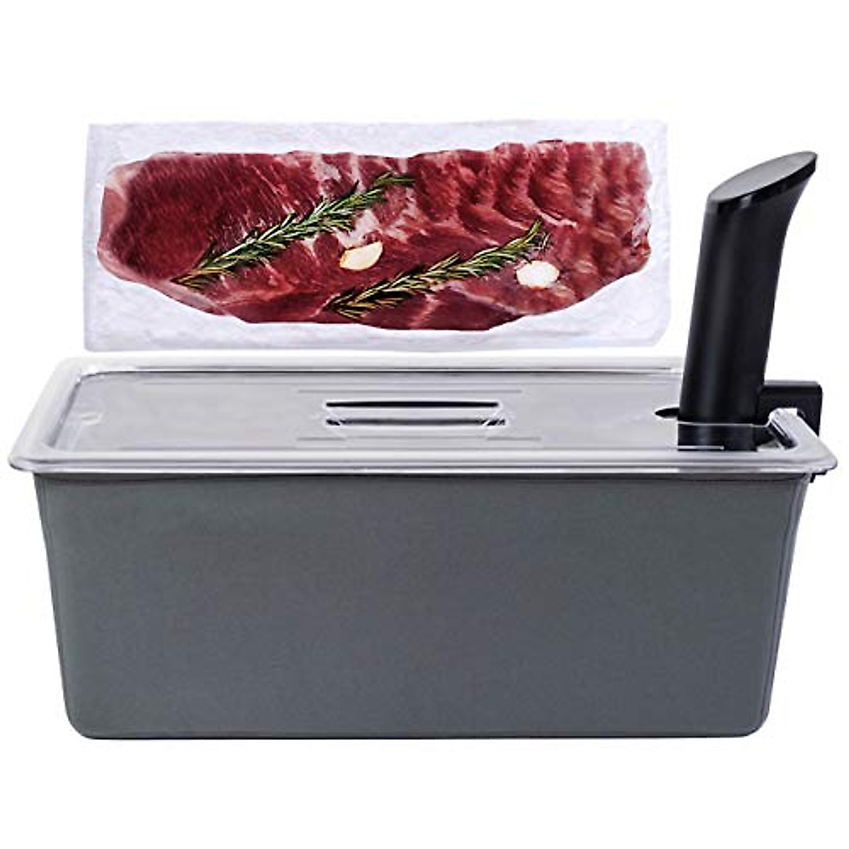 Väeske Large Sous Vide Container with Lid and Insulating Sleeve | Sous Vide Accessories | Compatible with Anova, Anova Nano, Joule, Instant Pot, Sous Vide Cookers (26 QT)