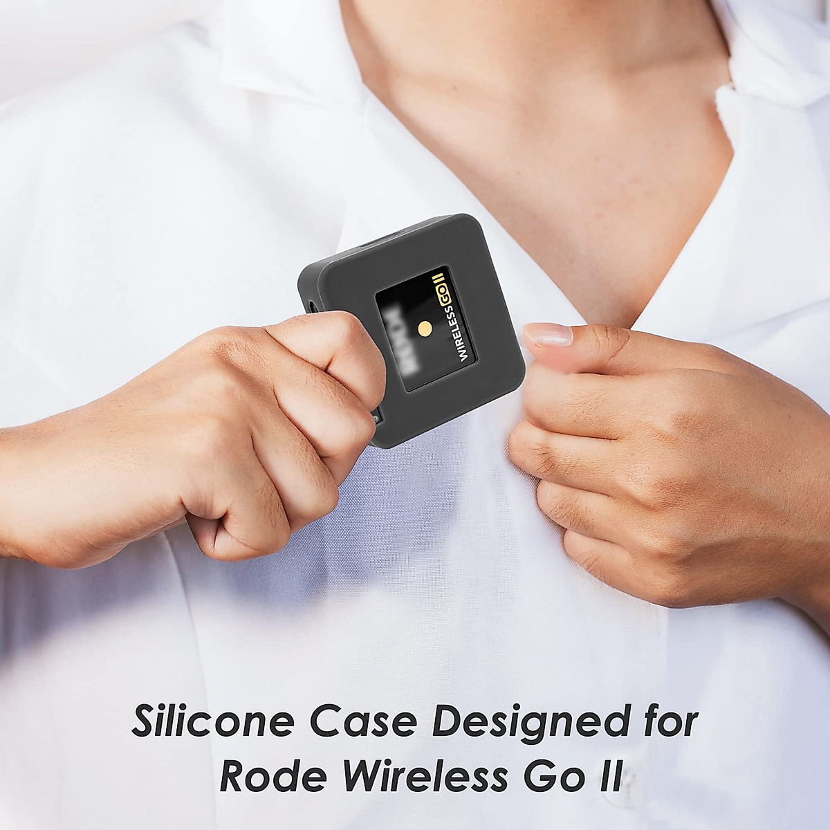 YOUSHARES Silicone Case Compatible with RODE Wireless Go 2 Accessories RODE Wireless go II MIC Silicone Protect Case Cover (3PCS Black)