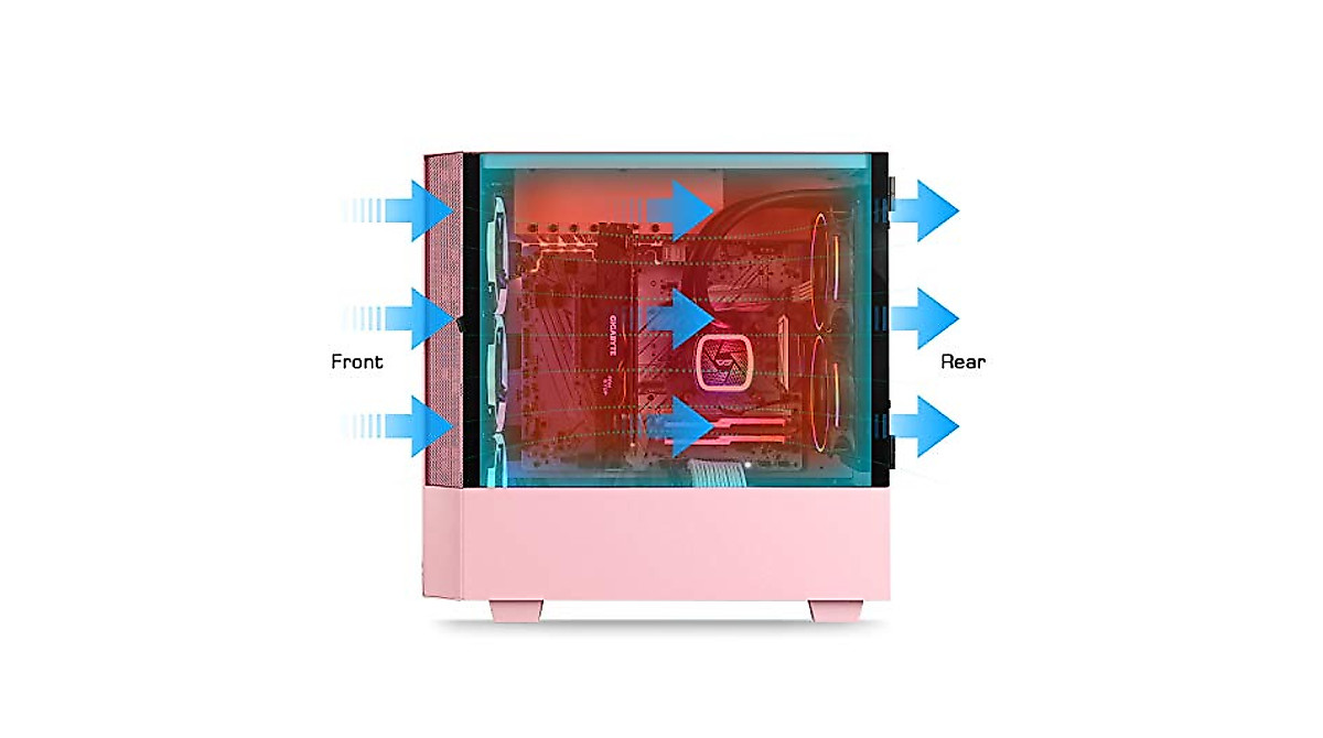 darkFlash V22 Pink PC Case - Compact Micro ATX & Mini ITX Tower