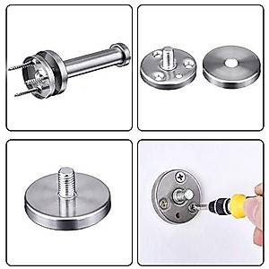 Onwon 6 Pieces Stainless Steel Bath Towel Hooks Brushed Nickel Single Super Heavy Duty Wall Mount Coat Hook Robe Wall Hook Fit for Bathroom, Bedroom, Living Room, Fitting Room, Office (100mm)