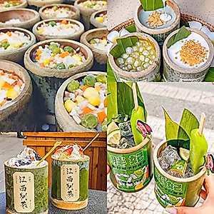 WellieSTR 1PC (L/Dia.12~14cm/H 15CM) Natural Bamboo Cup Home Decoration Keys Pens Storage Bamboo Crafts Christmas Birthday Friend Gifts,Bamboo Wrapped Sticky Rice Steamer,Chinese Snack Tool