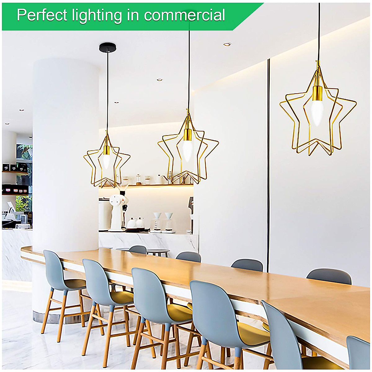 MAXvolador 12-Pack E12 Candelabra LED Bulbs 60W Equivalent, 6W 600 LM Chandelier Light Bulb 5000K, B11 Candle lamp with Candelabra Base, Non-Dimmable