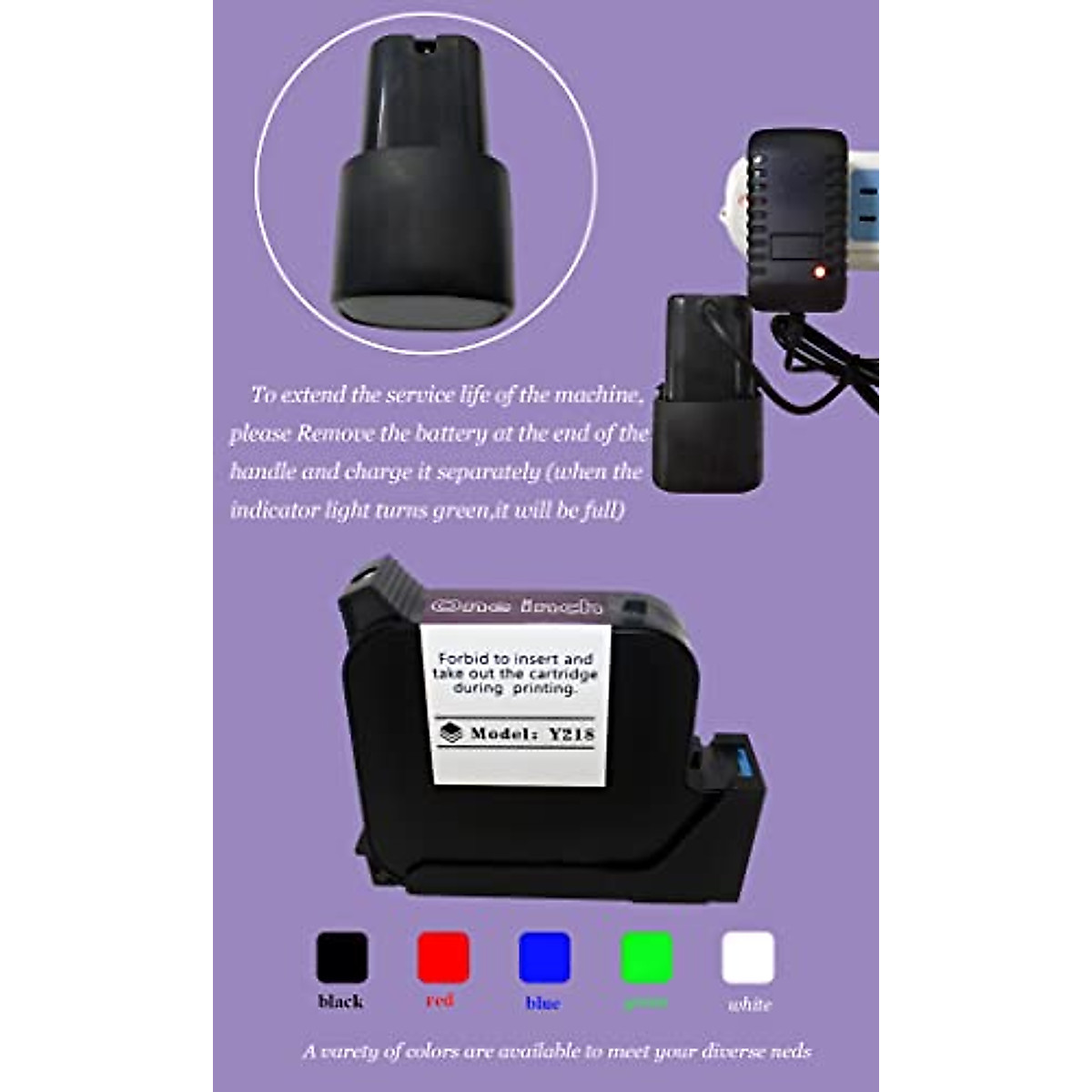 PEKOKO 50.8mm Handheld Inkjet Printer QR Code Printer with Color Touch Screen Coding & Marking Machine for Plastic Bag,Carton Box,Pipe,Tube,Eggs,Foam,Metal, Porcelain, Wood, Building Materials