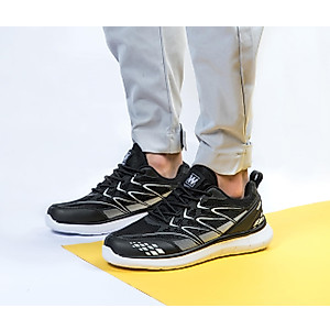 OTIEMU Men's Slip On Walking Shoes Mesh Tennis Shoe Non Slip Running Shoes Gym Workout Lightweight Breathable Sneakers Dark Grey Size 11