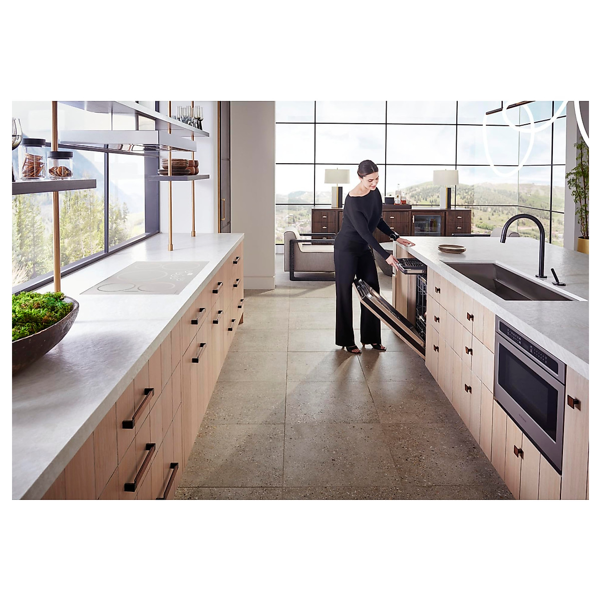 Monogram ZDT985SINII 24 Inch Wide 16 Place Setting Energy Star Rated Built-In Top Control Dishwasher with Hard Food Disposer and Max Dry System - Custom Panel