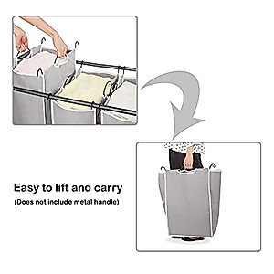STORAGE MANIAC 2 Pack Laundry Sorter Replacement Bags, No Hangers, Laundry Hamper Cart Removable Replacement Bags, Laundry Storage Organizer Replacement Bags, Gray