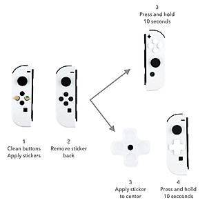 BelugaDesign Pastel Button Caps and D-Pad | Compatible With Nintendo Switch Standard OLED Joy-Con Controller Covers | Directional & A/B/X/Y Buttons - White