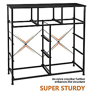 REAHOME 9 Drawer Dresser for Bedroom Chest of Drawers Closets Large Capacity Organizer Tower Steel Frame Wooden Top Living Room Entryway Office (Black Grey)