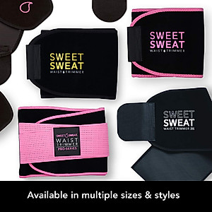 Sports Research Sweet Sweat 'Pro-Series' Waist Trimmer with Adjustable Velcro Straps for a Tighter Fit (Pink, XS-S)