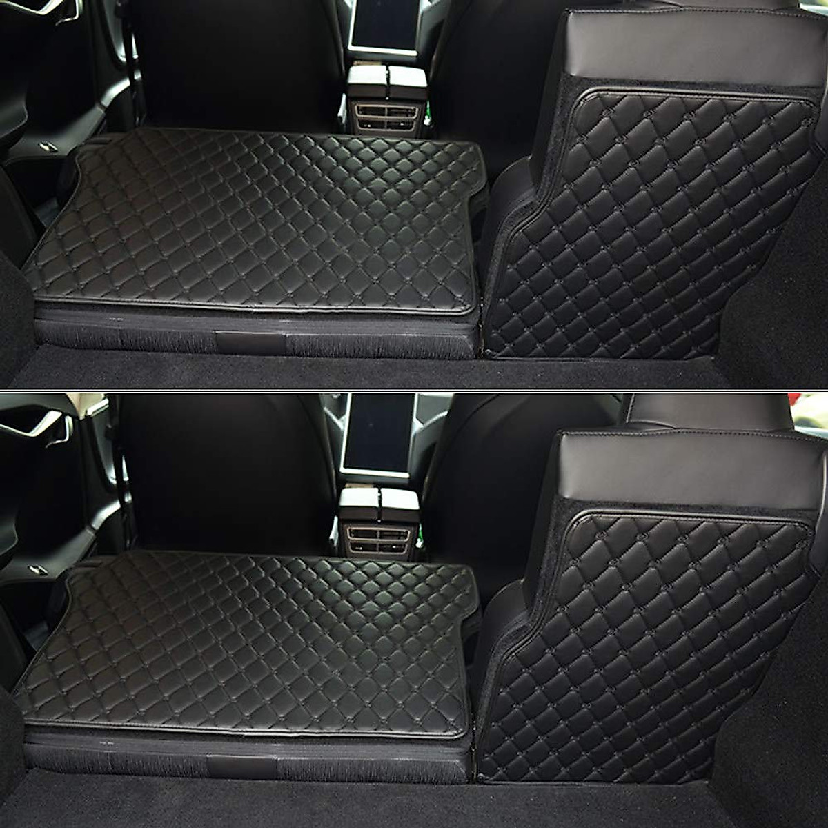 2 Pieces Car 2rd Row Seat Back Protector Mat Pad for Tesla Model S, Black