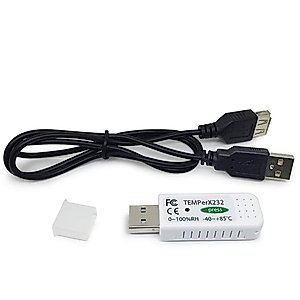 PCsensor USB Temperature Humidity Meter Monitor Indoor Outdoor Thermometer Humidity Automatic Induction Measure Recorders Data Acquisition Loggers Ambient Humidity Storage Long-Range (TEMPerX232)