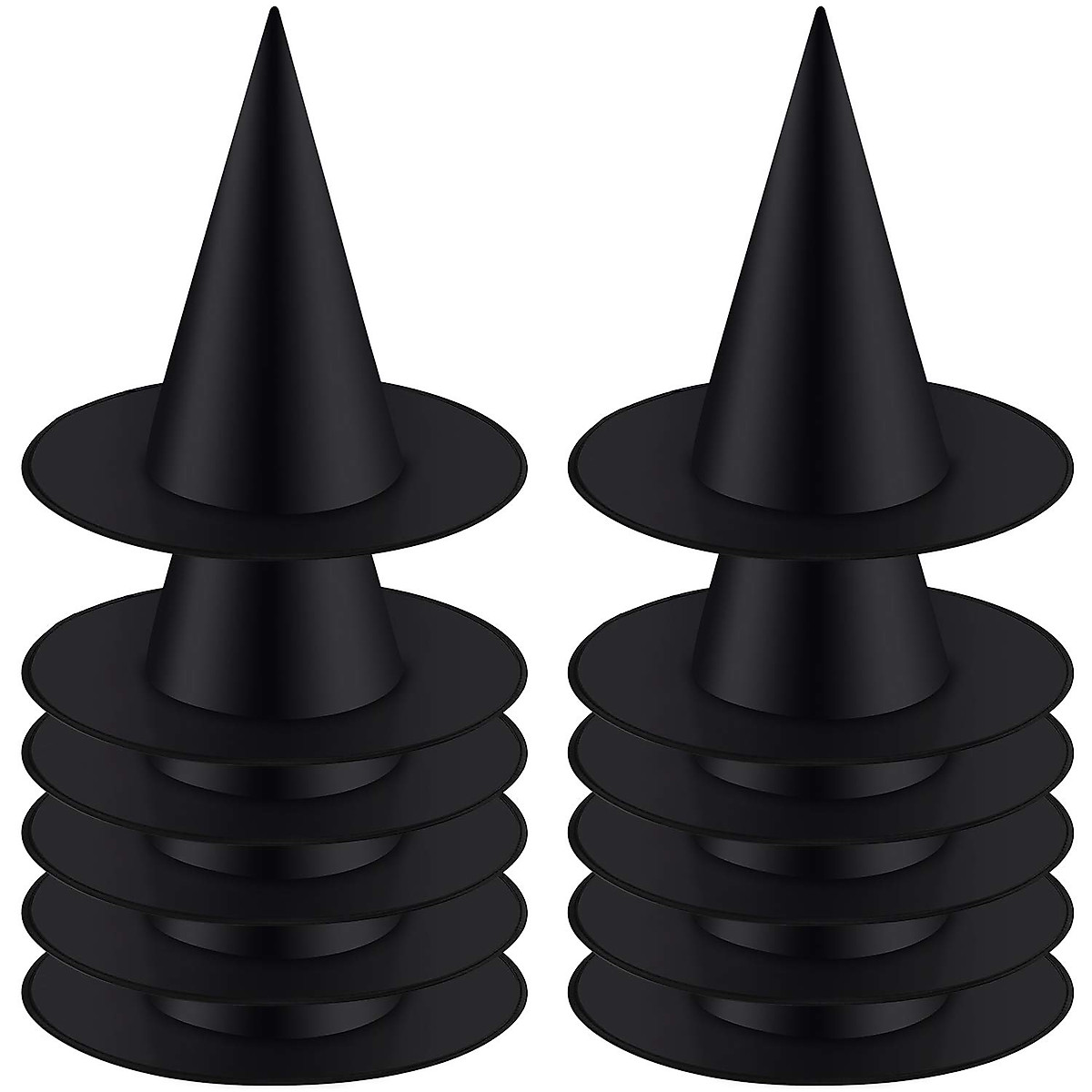 Aneco Costume Headwear 12 Pcs Halloween Witch Hats, Black, One Size, Costume Accessory Caps, Floating Home Yard Porch Decor for Party